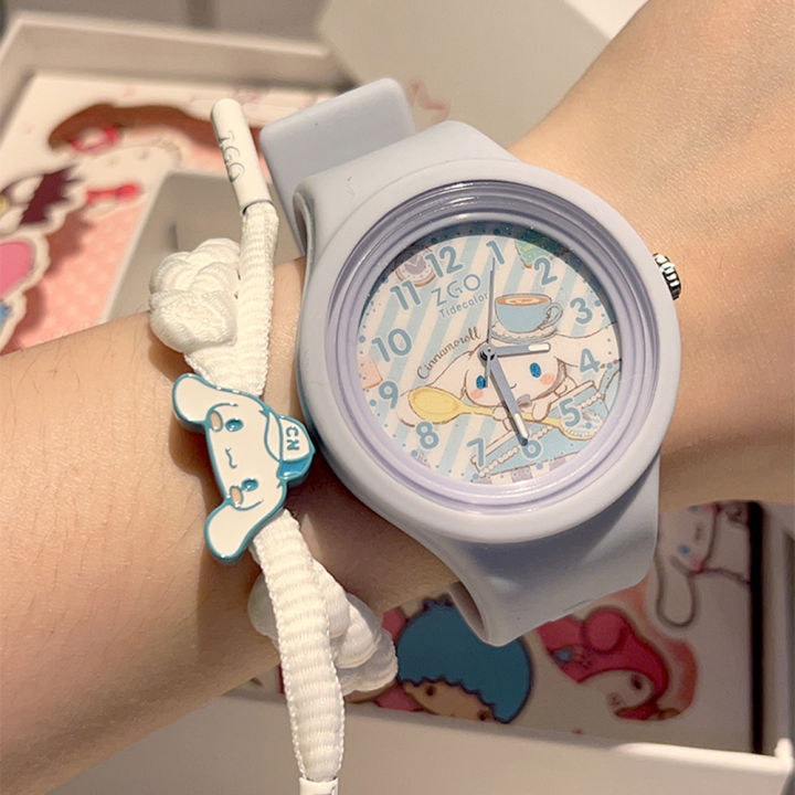 Sanrio Kuromi Cinnamon Dog Cartoon Silicone Round Cute Watch Student ...