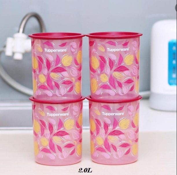 Tupperware one touch Petalz Canister Junior 2L / fit 1kg milo | Lazada