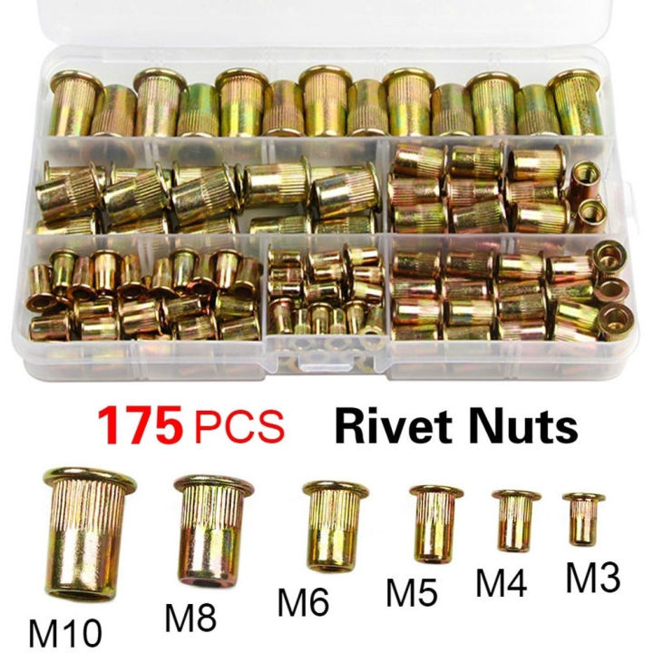 รีเวทนัท rivet nut กล่องรวมขนาด 175 ชิ้น M3 M4 M5 M6 M8 M10 | Lazada.co.th