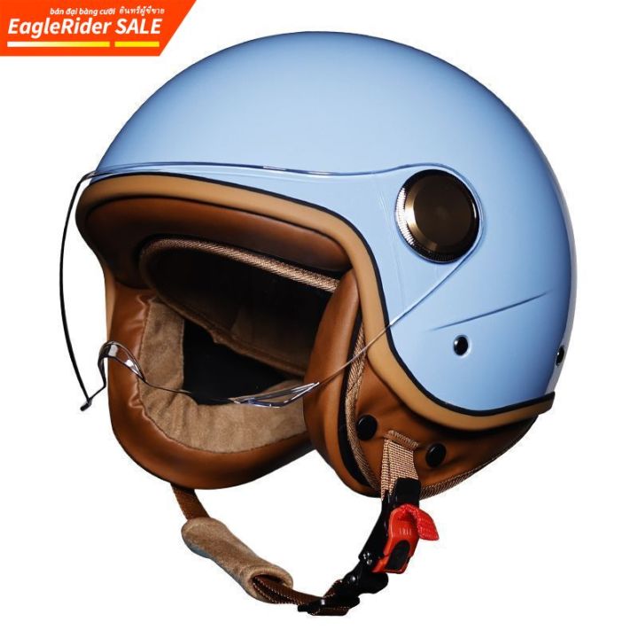 Vintage Half Helmet Retro Harley Motorcycle Helmet ICC Unisex Open Face ...