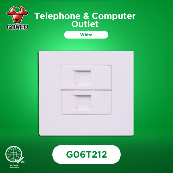 BULL 2 Gang Telephone & Internet Combined Socket G06T212 | Lazada PH