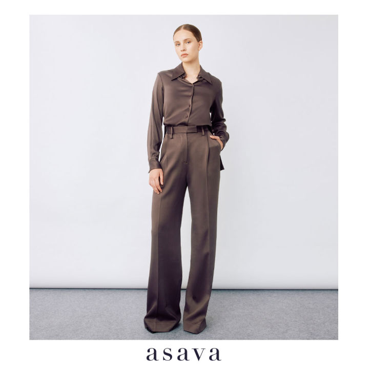 [asava aw22] Asava classic high-rise straight leg pants กางเกงผู้หญิง ...