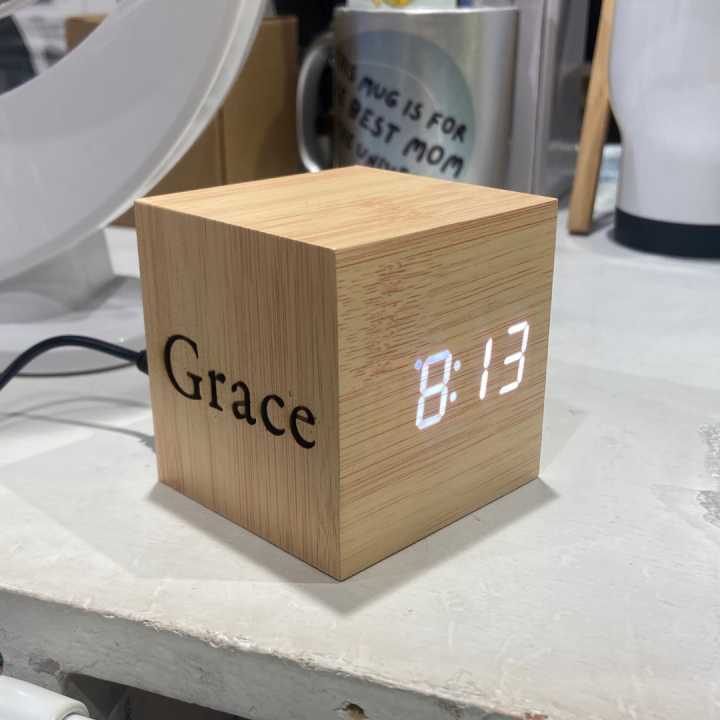 MYRIAD Bamboo Digital Clock (free name engraving) | Lazada PH