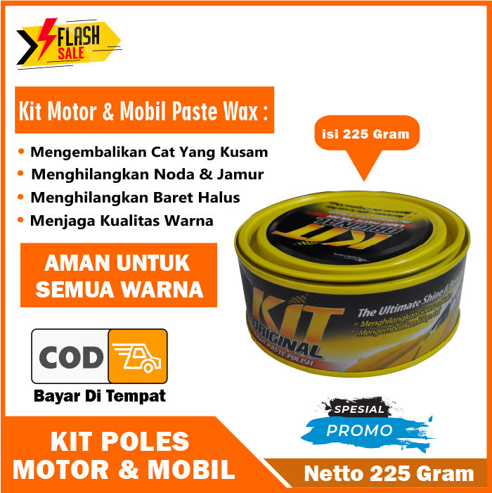 Kit Kaleng Paste Wax Penghilang Pembersih Baret Kotoran Body Motor ...