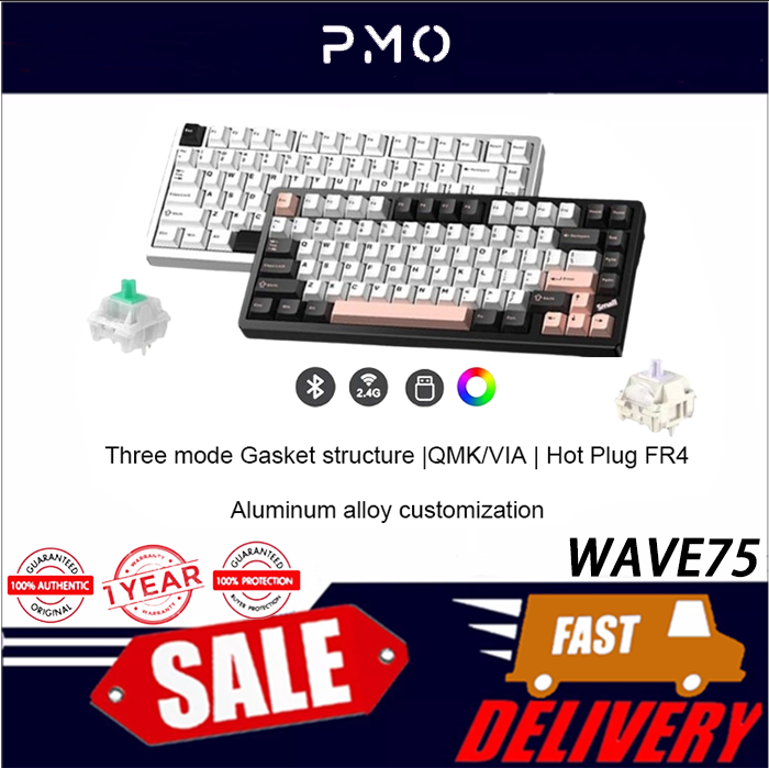 【Good store】 PMO WAVE75 Mechanical Keyboard CNC Aluminum Tuotuo ...