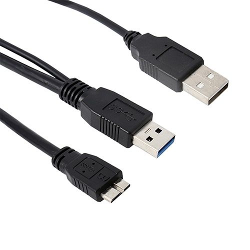 USD 3.0 to Micro B USB Dual Power Y Cable for Hard Disk 1m | Lazada ...