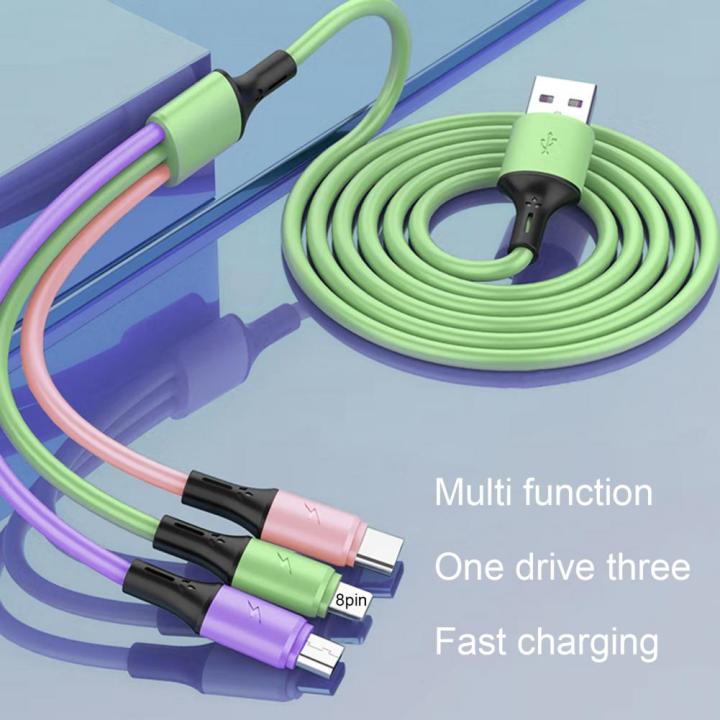 Original 120CM 5A Data Cable 3-in-1 Fast Charging Super Long Multi USB ...