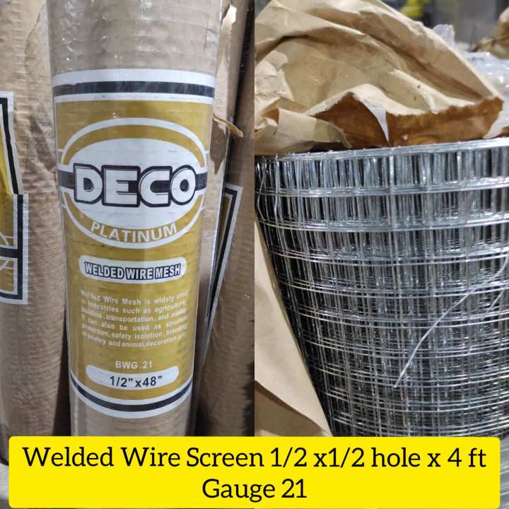 Welded Wire Galvanized Screen Gauge 21 1/2" X 1/2" X 4ft.Sold by 2 ...