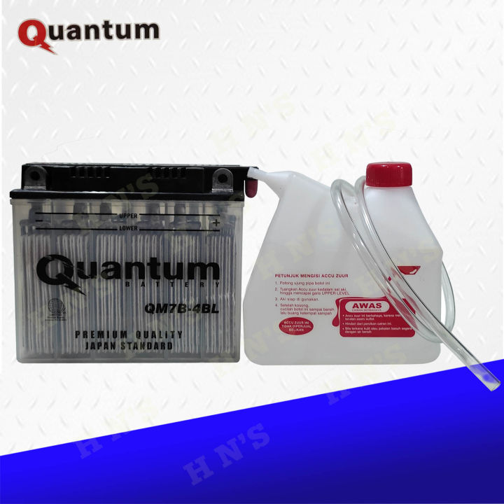 QUANTUM Motorcycle Battery QM7B-4BL with solution kit for Honda Wave ...
