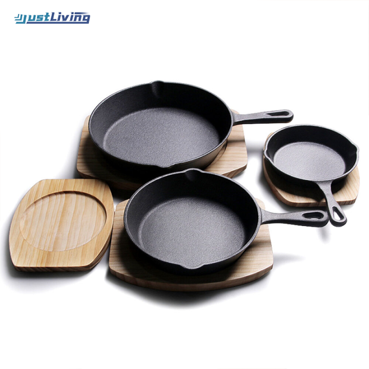 JustLiving 14cm/16cm/20cm/26cm Cast Iron Pan Small Frying Pan Mini ...