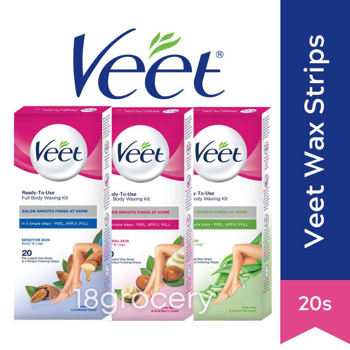 Veet Hair Removal Wax Strips Normal Sensitive Dry Skin Lazada Singapore
