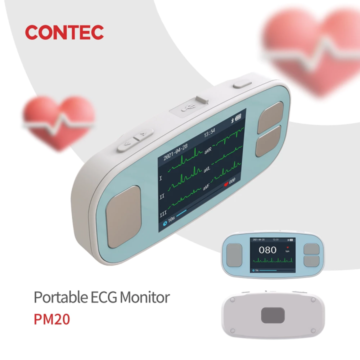 CONTEC PM20 6L Portable ECG Monitor | Record ECG and Heart Rate in 6 ...