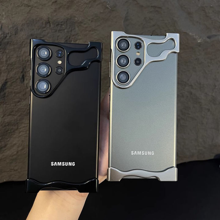 HOCE Irregular Metal Frame Phone Cover For Samsung Galaxy S23 S24 Ultra ...