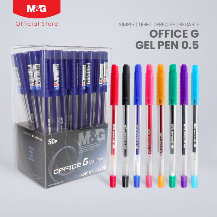M&G Office G Colour 0.5mm Gel Pen - Smooth Writing, Vibrant Colors ...