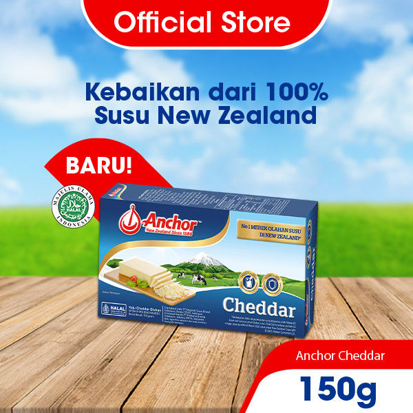 Anchor Cheddar Block Cheese 150 gr / Keju Cheddar Asli New Zealand ...