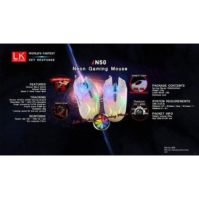 Mouse Bloody NEON Gaming N50 | Lazada Indonesia