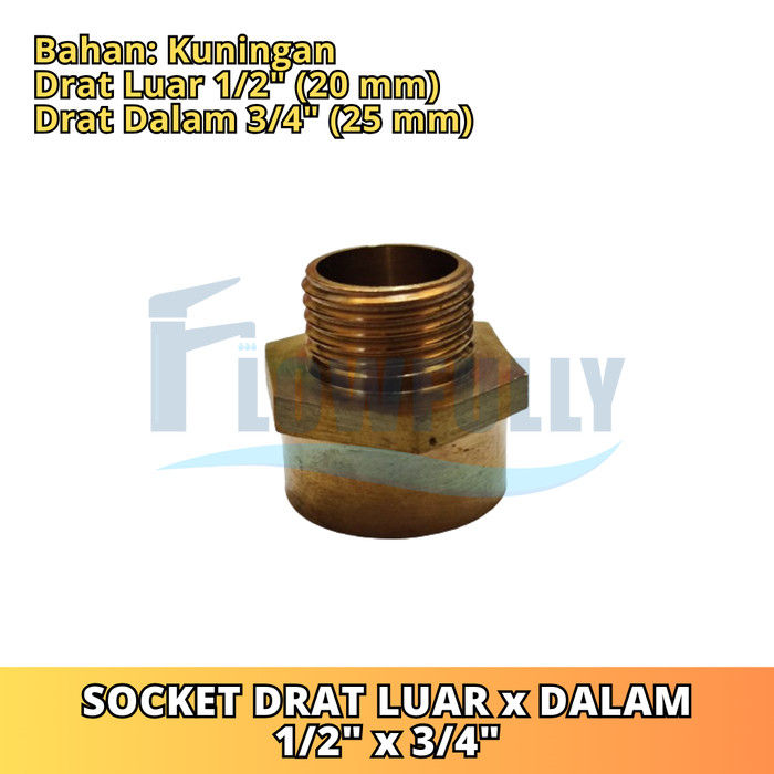 NEPEL SOK 1/2 x 3/4 NIPPLE SOCKET DRAT LUAR DALAM VALVE VERLOP RING ...