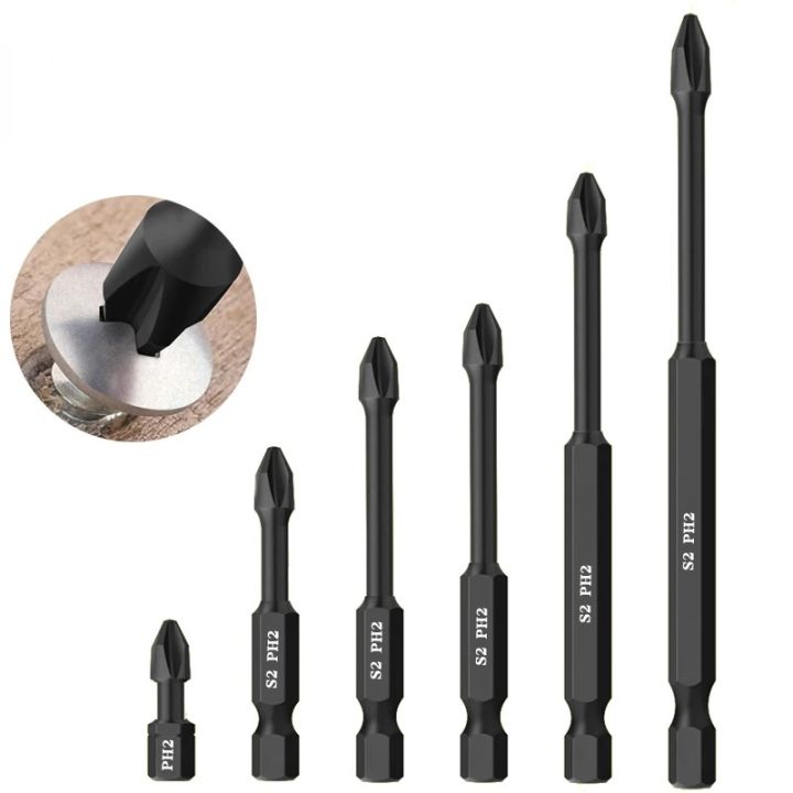 S2 PH2 Magnetic Batch Head Cross Hardness Hand Drill Bit Impact Screw ...