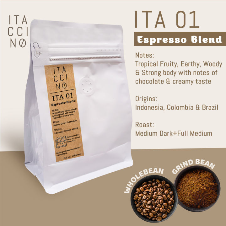 Itaccino Caffe | ITA 01 Espresso Blend 1KG | Roasted Arabica Coffee ...