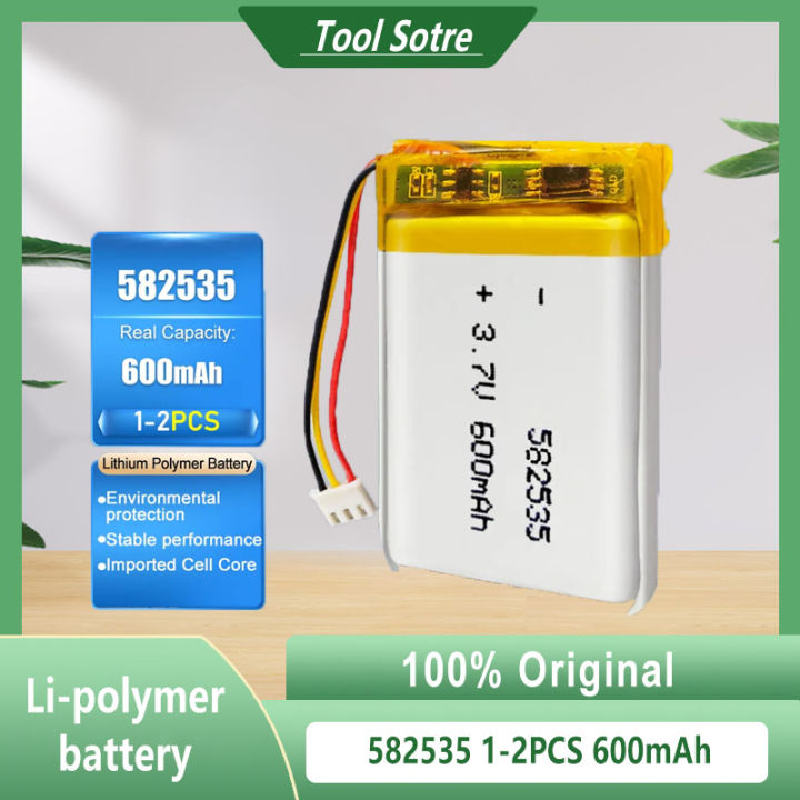 3.7V 582535 600mAh Rechargeable Lithium Polymer Battery For MP3 GPS LED ...
