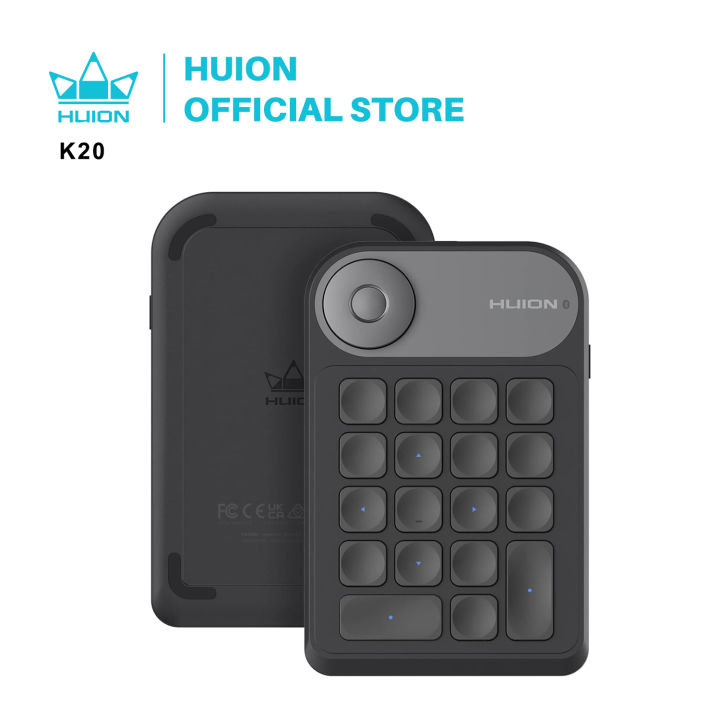 Huion K20 Keydial Mini Keyboard For Drawing Tablet, PC And Phone,18 ...