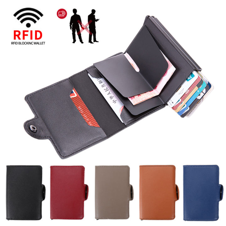 Aluminum Alloy Credit Card Holder Wallet Anti-Theft Bank Card Box Pop ...