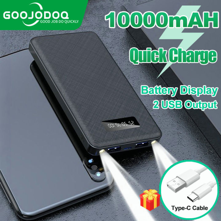 GOOJODOQ Powerbank Mini 10000mah Ultra Thin Large Capacity Original ...