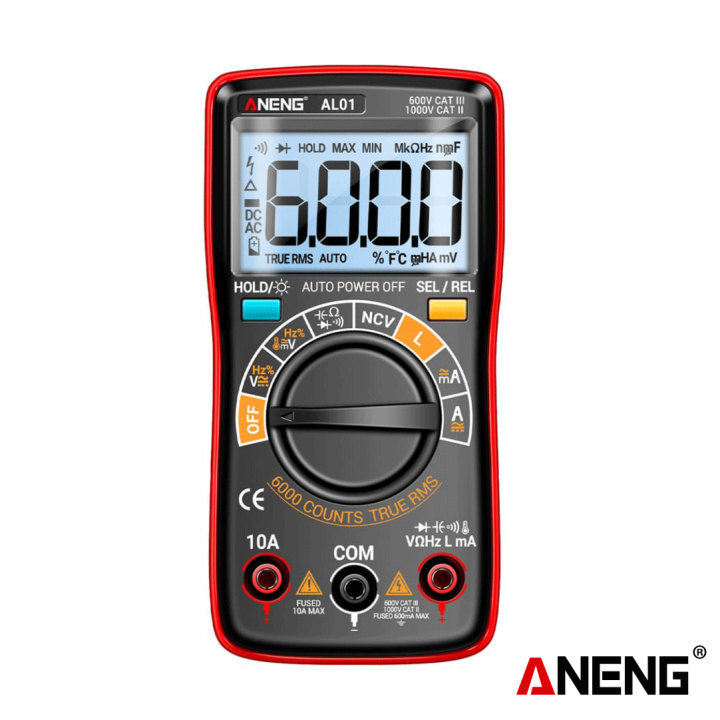 Aneng AL01 Inductance Digital Multimeter 6000 Count True-RMS AC/DC ...