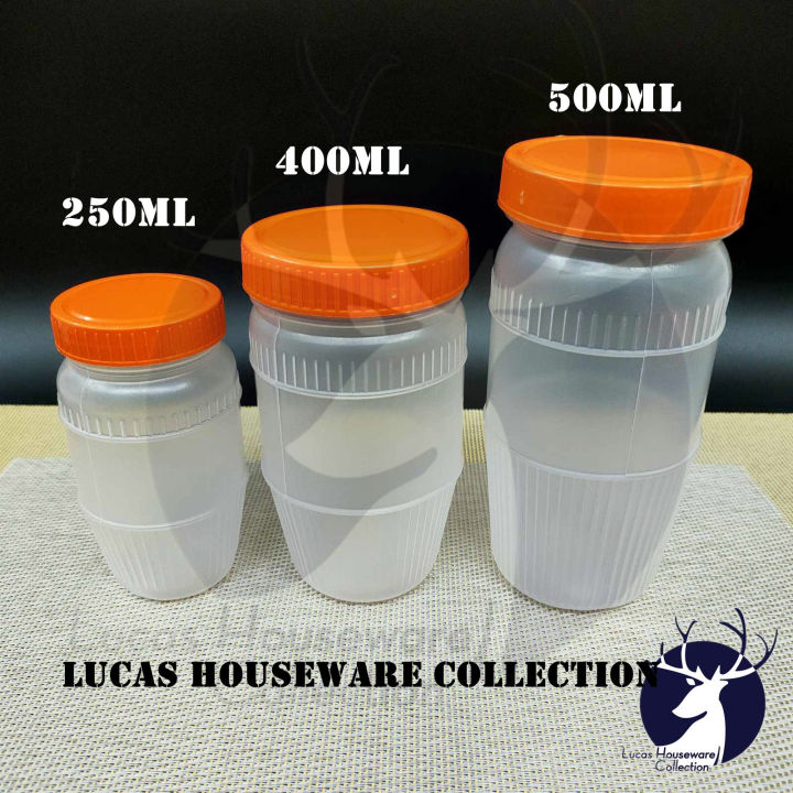 PLASTIC PEANUT BUTTER JAR SAUCE BOTTLE ATCHARA CONTAINER PICKLE BOTTLE JAR CANISTER BOTE 250ML ...