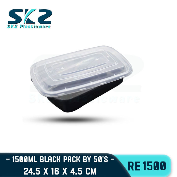 SKZ BLACK CONTAINER RECTANGULAR SERIES RE1500 1500ml ENVIRONMENTAL ...