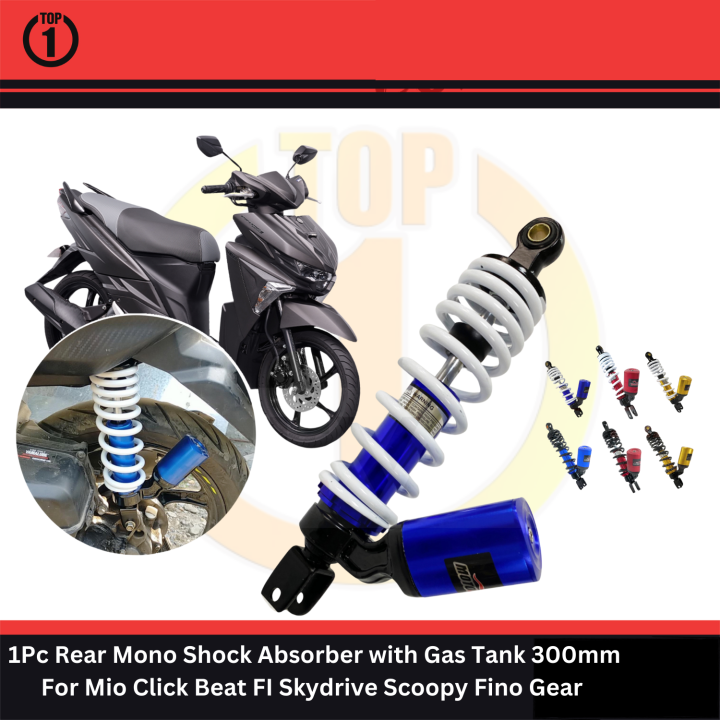 Top1 PH 1 Pc Rear Shock 300mm with Gas Tank For Yamaha Mio Honda Click Beat Fino Gear Gravis ...