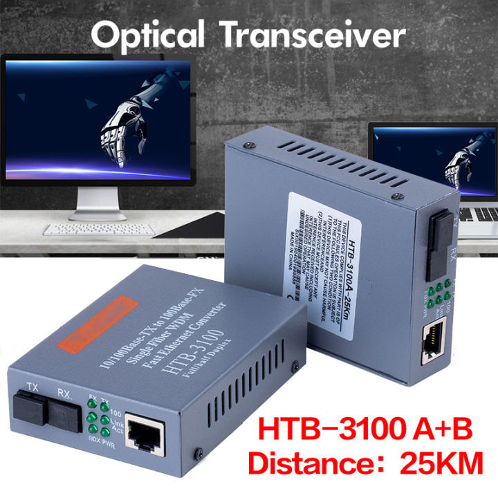 HTB-GS-03 A/B 1000Mbps Gigabit Fiber Optical Media Converter Single Mode Fiber Converter Switch ...