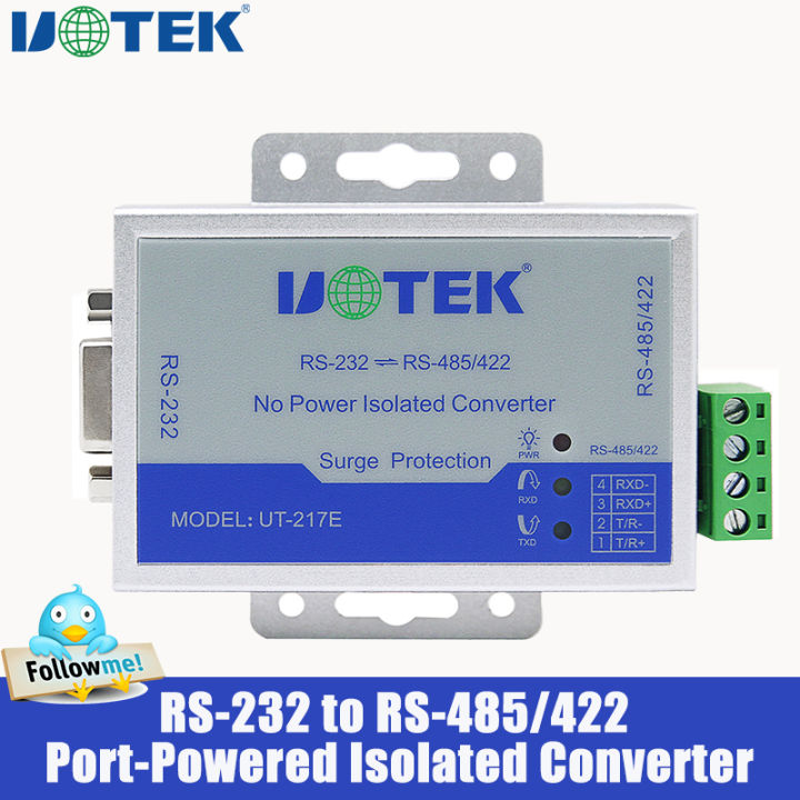 UOTEK RS232 to RS485 RS422 Port-Powered Converter Adapter DB9 Female ...