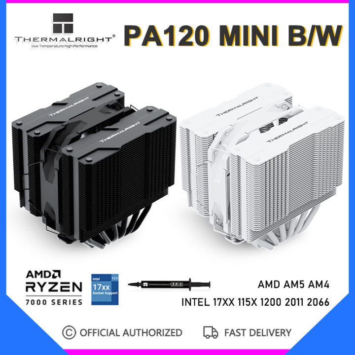 Thermalright PA120 MINI WHITE CPU Cooler 6 Heat Pipe Air Cooled Twin ...