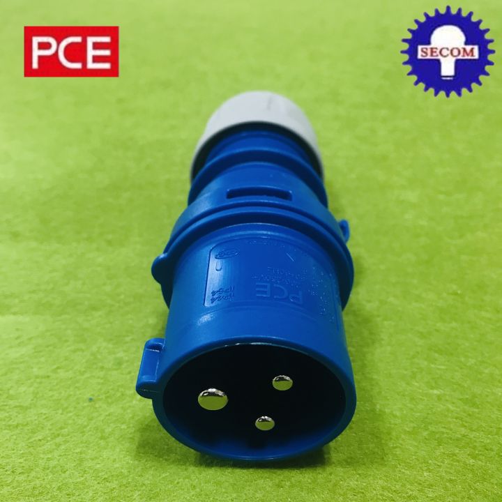 HACO ปลั๊กเพาเวอร์ ตัวผู้ 2P+E 3 ขา 16A รุ่น PCE 013-6V IP44 | Lazada.co.th