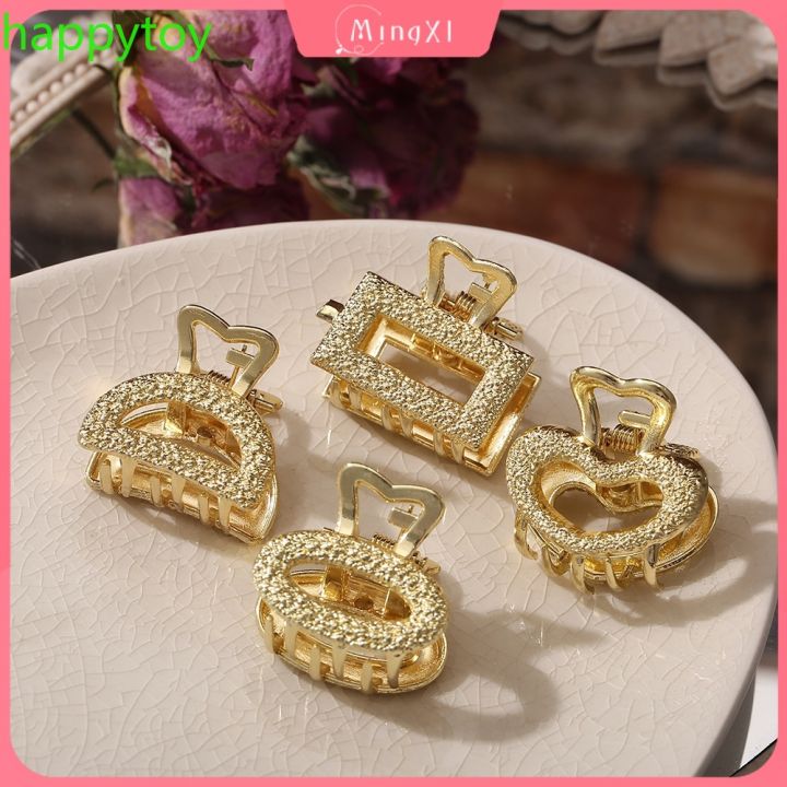 Korean Fashion Mini Hair Clamp Love Oval Square Metal Hair Clip Claw ...