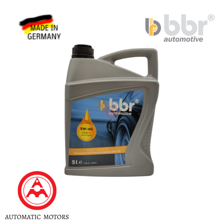 Bbr Engine Oil 5W40 Fully Synthetic Premium VSX Performance 5 Litre ...