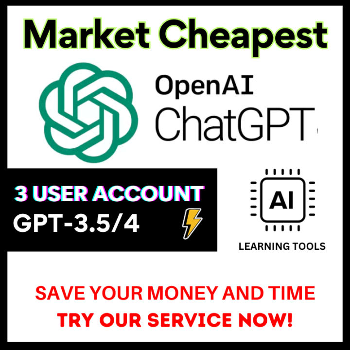 ⚡𝘾𝙃𝙀𝘼𝙋𝙀𝙎𝙏⚡ChatGPT Plus Legal Account GPT4-VISION DALLE-3 𝙀𝙎𝙎 𝙐𝙎𝙀𝙍 𝘼𝘾𝘾𝙊𝙐𝙉𝙏 Full Warranty 𝗢𝗽𝗲𝗻𝗔𝗜 ...