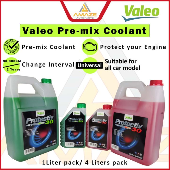 Valeo Protectiv 30 Pre-mix Coolant 4L/1L pack (Red / Green) Ready to ...