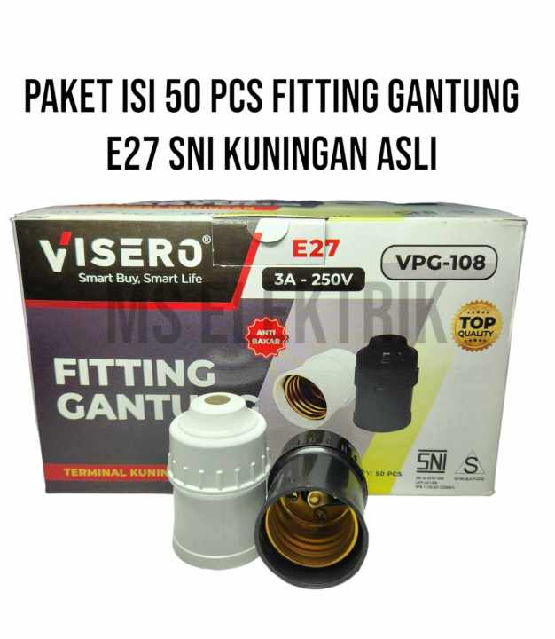 Fitting Gantung e27 Kuningan Asli Merk VISERO SNI | Lazada Indonesia