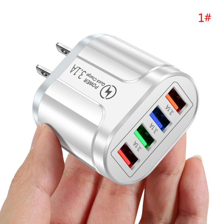 USB Charger Fast Charge Wall Charging Mobile 4 Ports EU US Plug Adapter ...