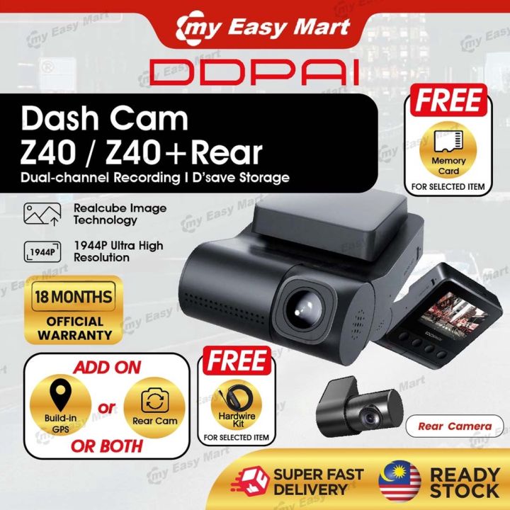 【𝟮𝟰𝗵𝗿 𝗦𝗵𝗶𝗽】DDPAI Dash Cam Z40 1944P Full HD GPS Front + Rear Camera ...