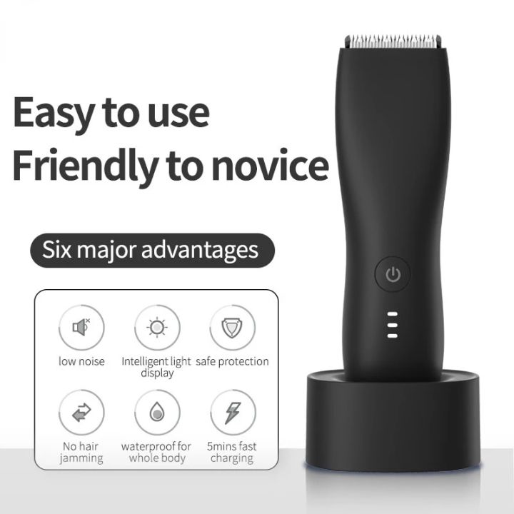 Body Hair Trimmer for Men Pubic Electric Groin & Body Hair Shaver for ...