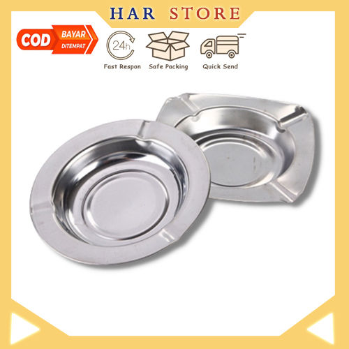 ASBAK ROKOK STAINLESS STEEL / ASBAK SENG BULAT TEMPAT ASBAK ROKOK ...