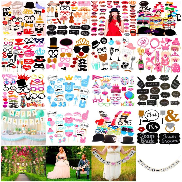 Photo Booth Props Wedding Decorations Photobooth props baby bridal ...