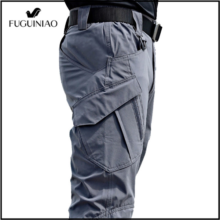 Fuguiniao IX9 100% Cotton Stretch Fabric Multi-function Military City Tactical Sports Pants Men ...