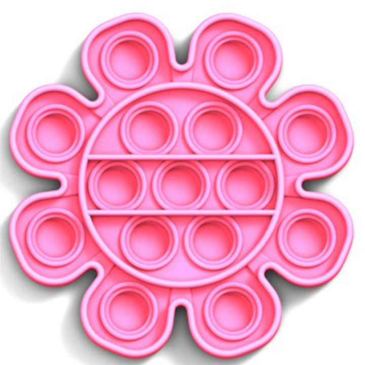 Pop it fidget toy Flower shape pink cheap Push Pop Pop Bubble Sensory ...