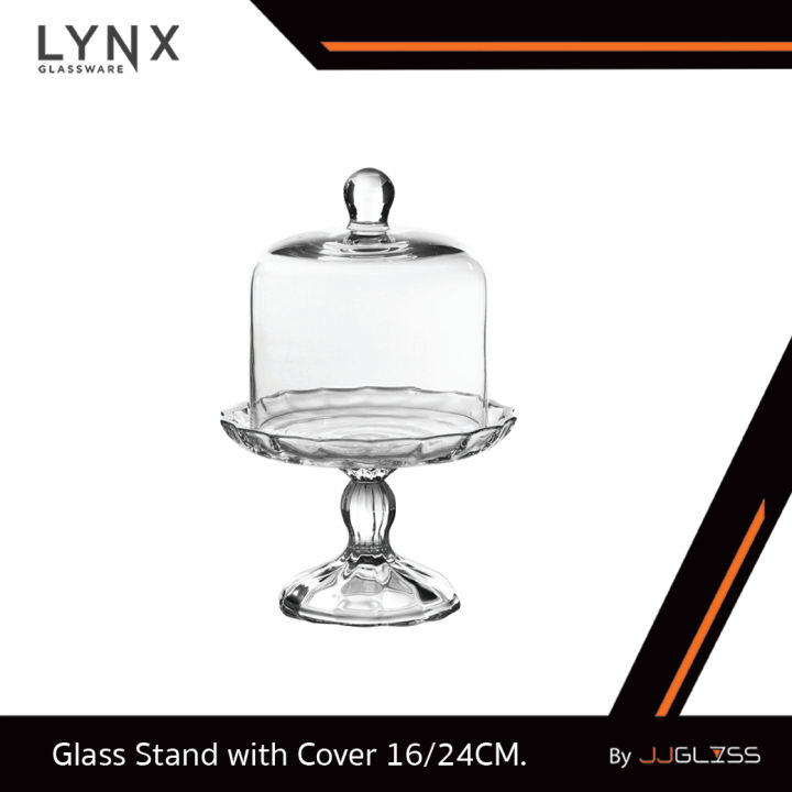 JJGLASS - (LYNX) Glass Stand with Cover 16/24CM. - ชุดพานเสิร์ฟเค้ก ...