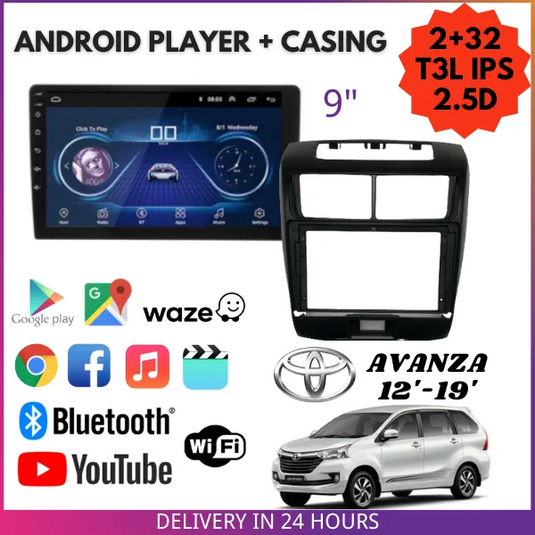 TOYOTA AVANZA 2012-2019 2+32GB 9 INCH T3L IPS 2.5D Android Player With ...