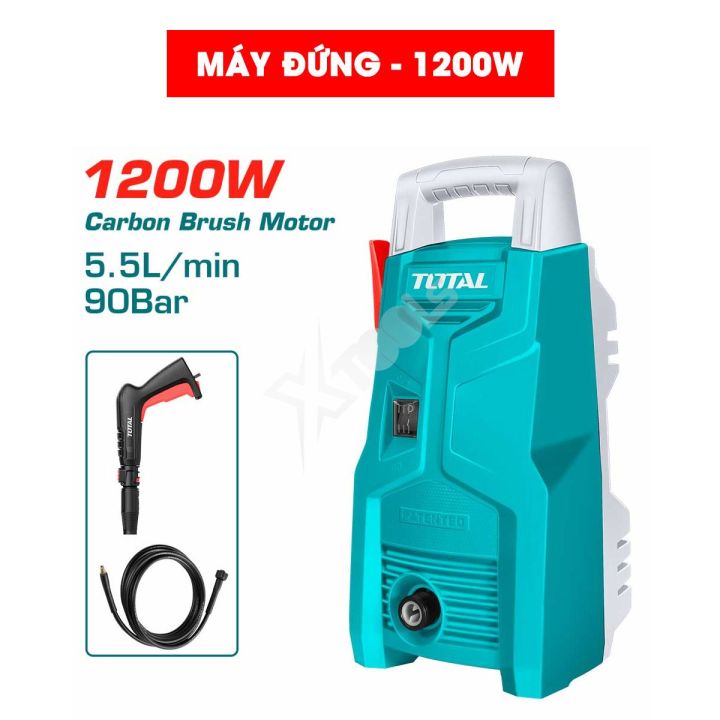 Máy xịt rửa áp lực cao TOTAL TGT11236 1500W dùng điện 220V motor từ, dây đồng 100%, máy rửa xe ...